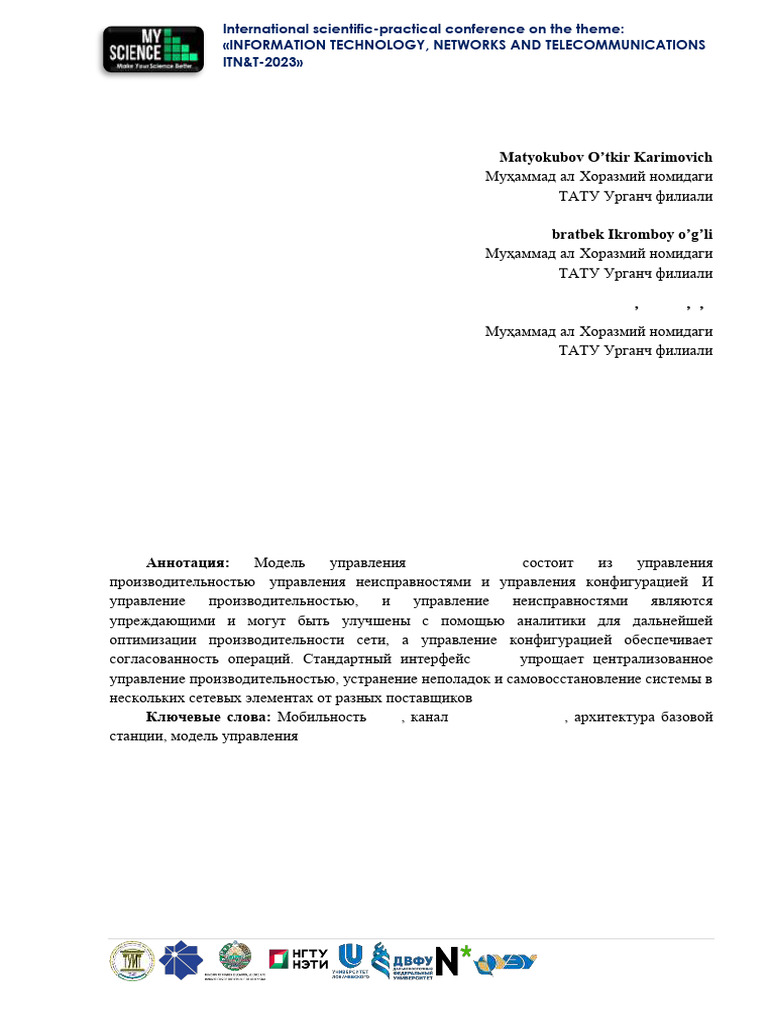 Lte Texnologiyasida Xatoliklarni Tahlil Qilish Uchun Kengaytirilgan Universal Yer Usti Radio ...