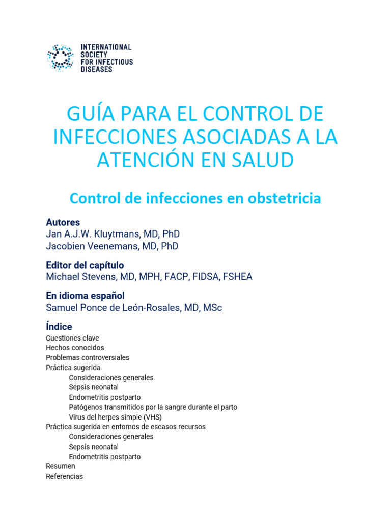 Guia para El Control de Infecciones Asociadas A La Atencion en Salud - Control de Infecciones en ...