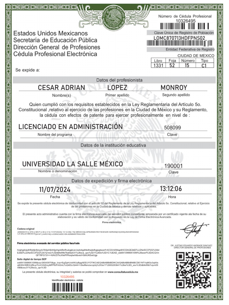 Cedula Completa 2024 | PDF
