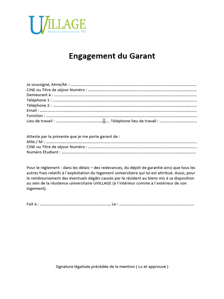 Engagement Du Garant | PDF