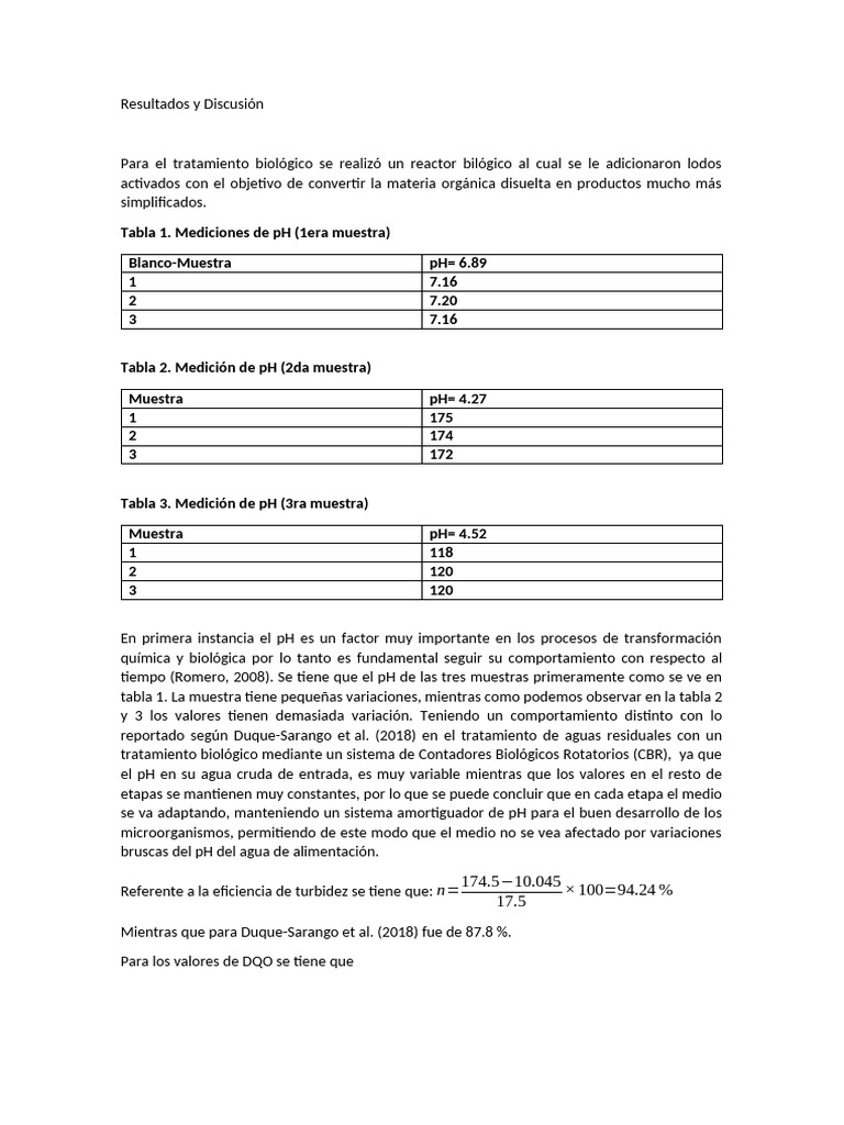 Resultados y Discusión | PDF