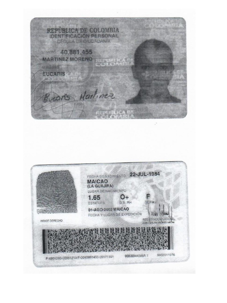 Cedula Eucaris Martinez | PDF