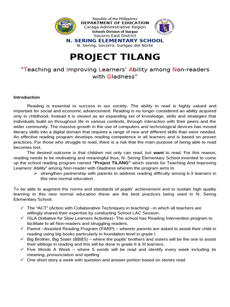 SERLAN School Reading Program 2022 | PDF | Learning | Career & Growth