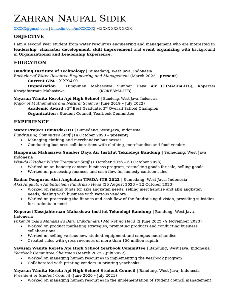CV Ats Template | PDF