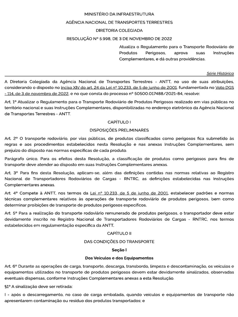 ANTT Legislacao | PDF