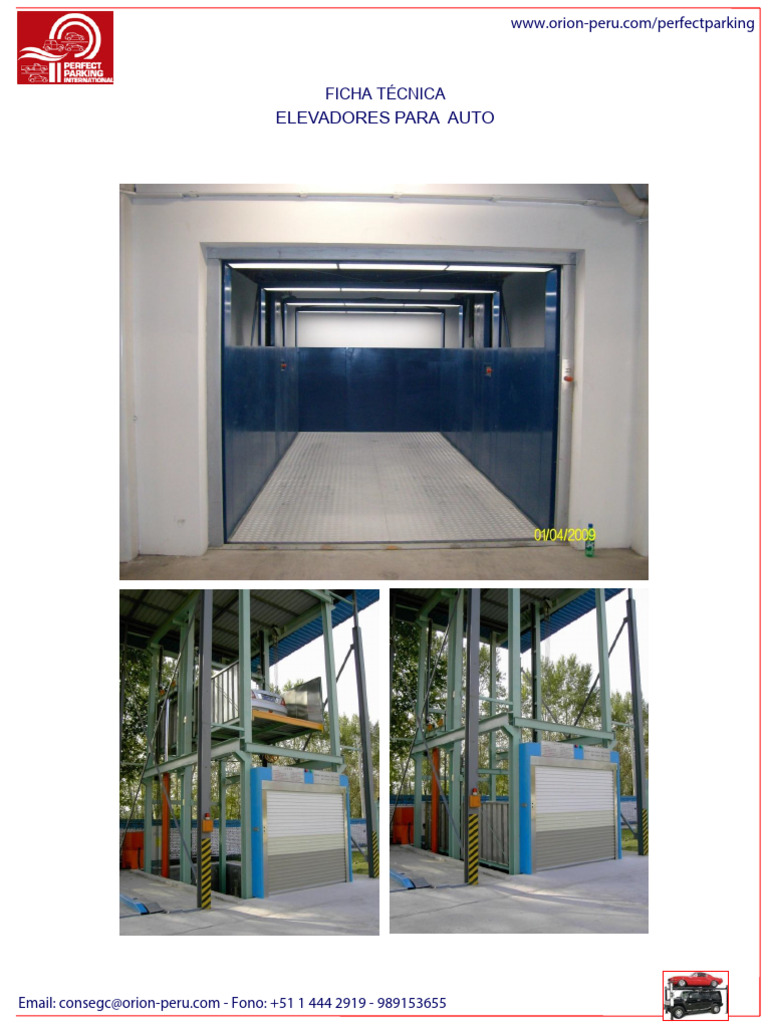 Ficha Tecnica Elevador Autos | PDF
