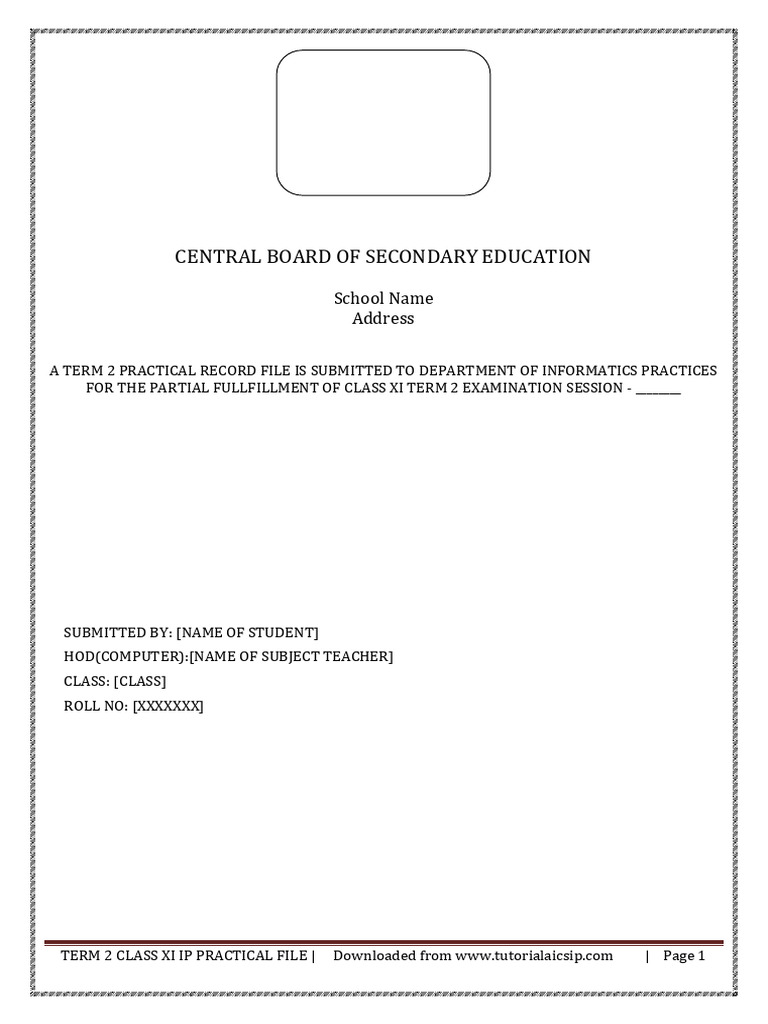 Term 2 XI IP Practical File | PDF