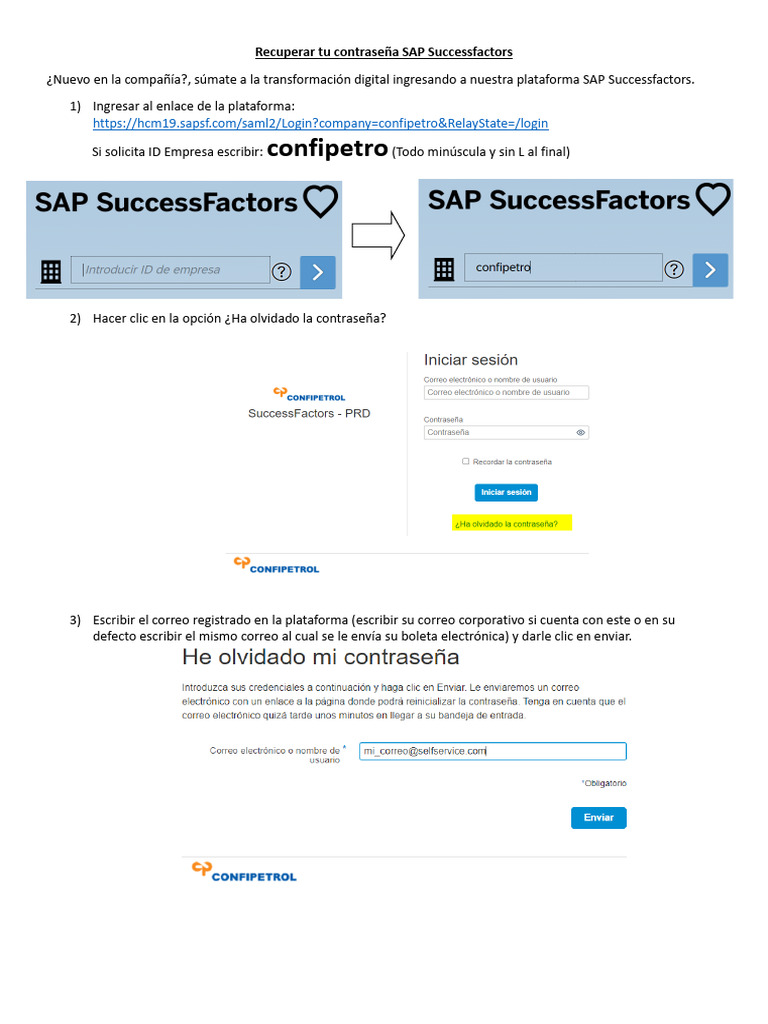 Recuperar Tu Contraseña SAP SSFF | PDF
