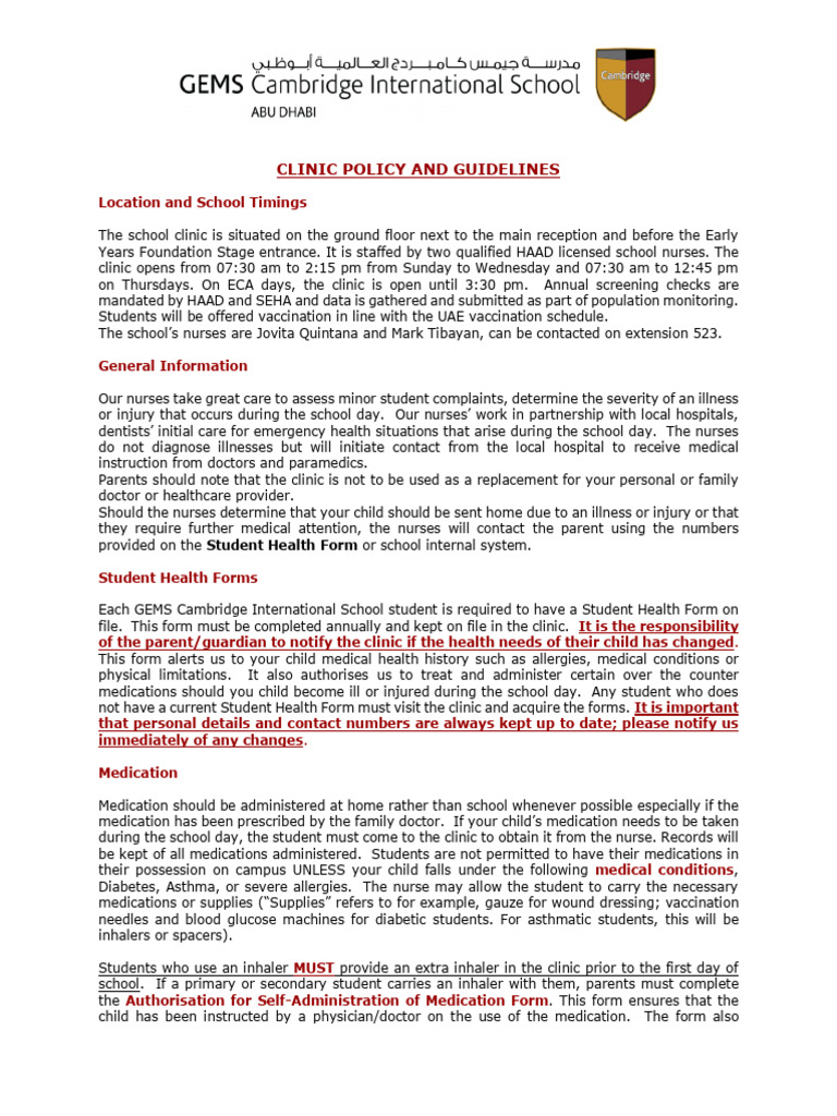 Clinic Policy | PDF | Over The Counter Drug | Science & Mathematics