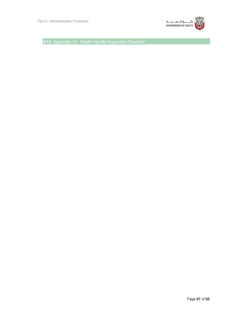 Appendix 13 - Health Facility Inspection Check List | PDF | Pipe (Fluid Conveyance) | Door