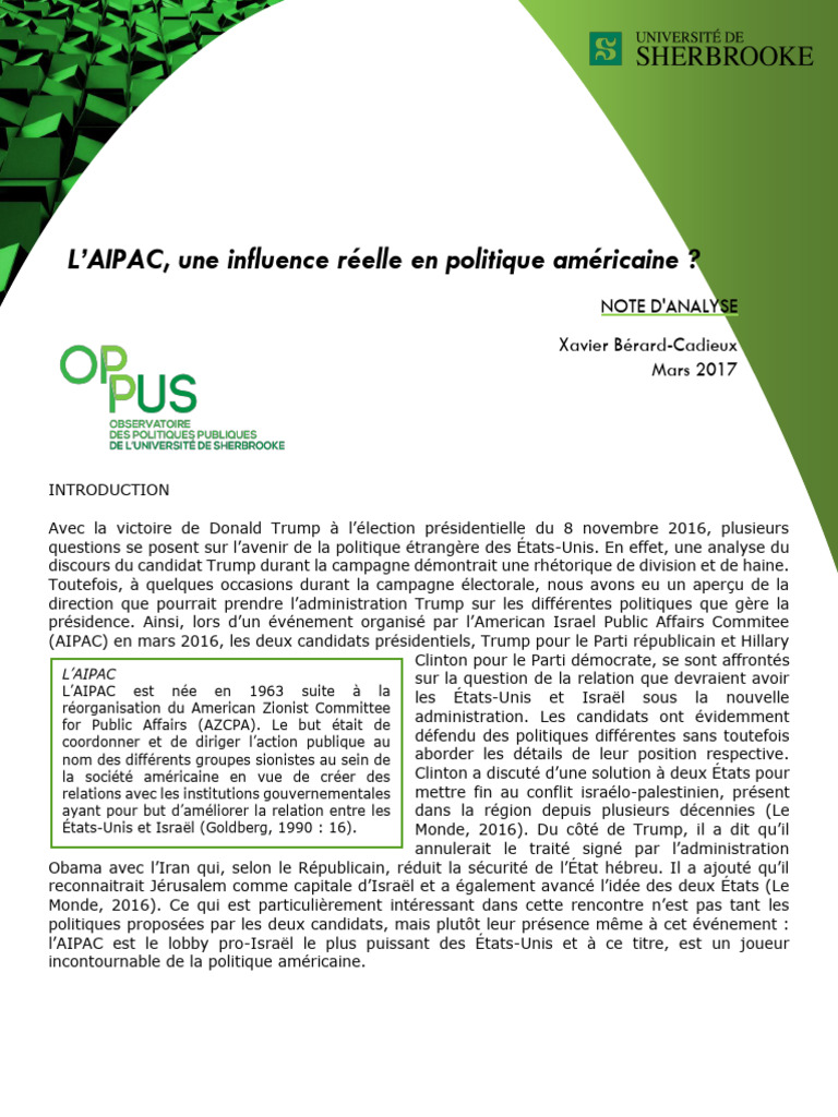 Études Sur l'AIPAC | PDF