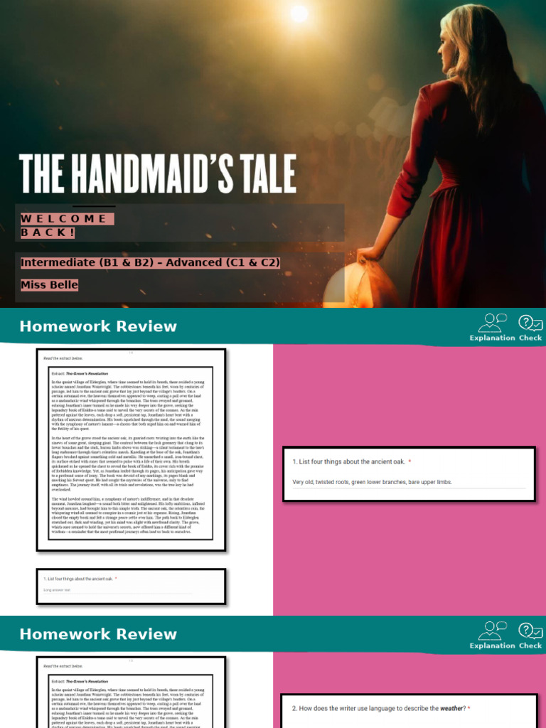 Creative Reading 2 - The Handmaid's Tale | PDF