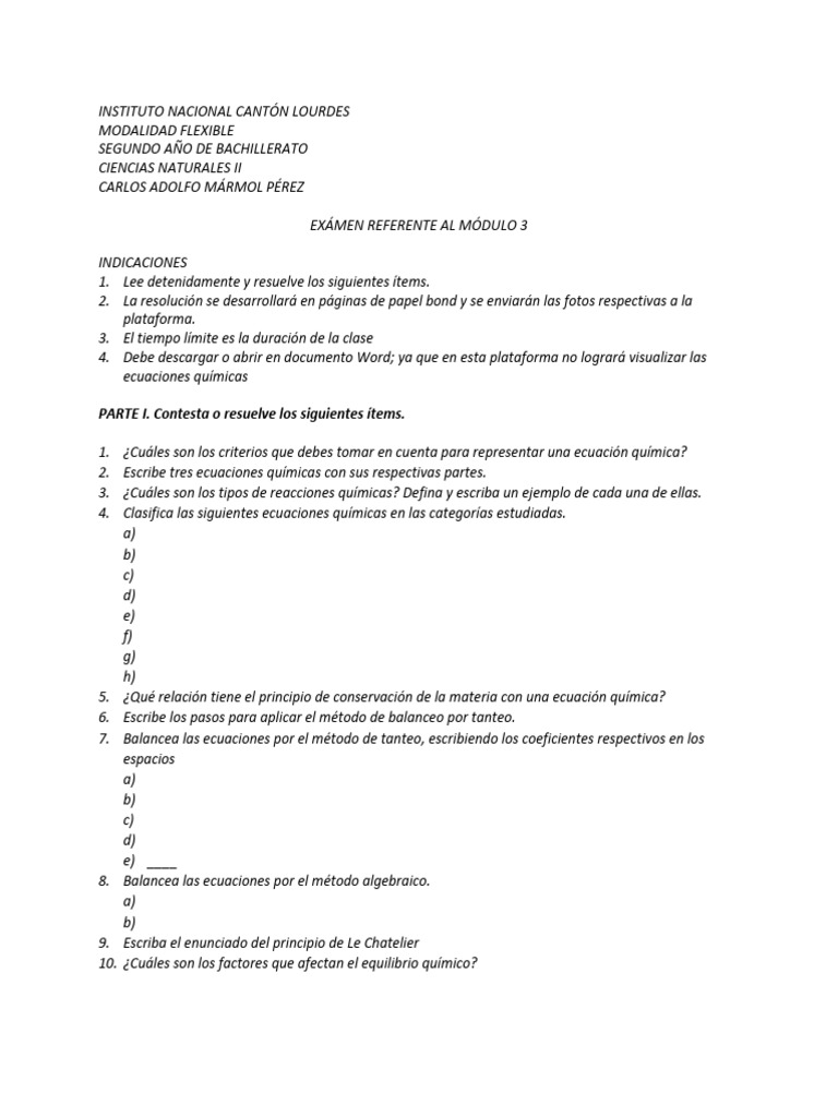 Examen de Modulo 3 | PDF