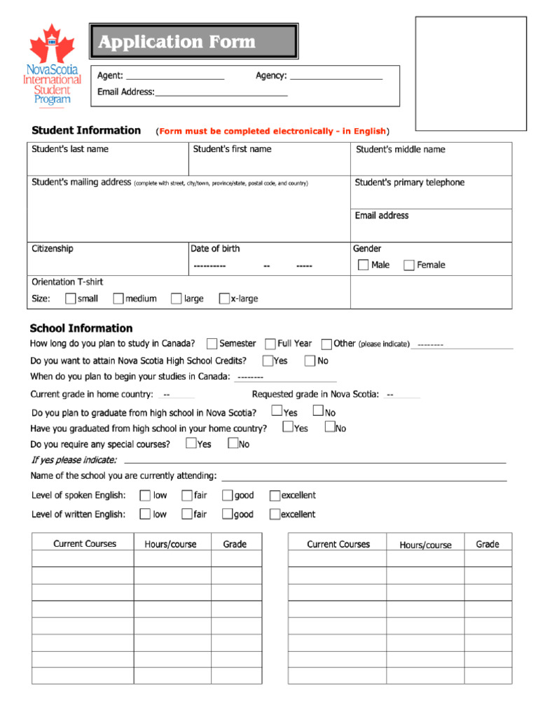 Nova Scotia School NSISP Application Form | PDF