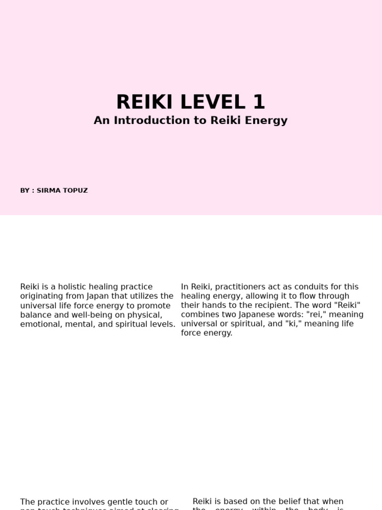 Reiki Level 1 Part 1 | PDF