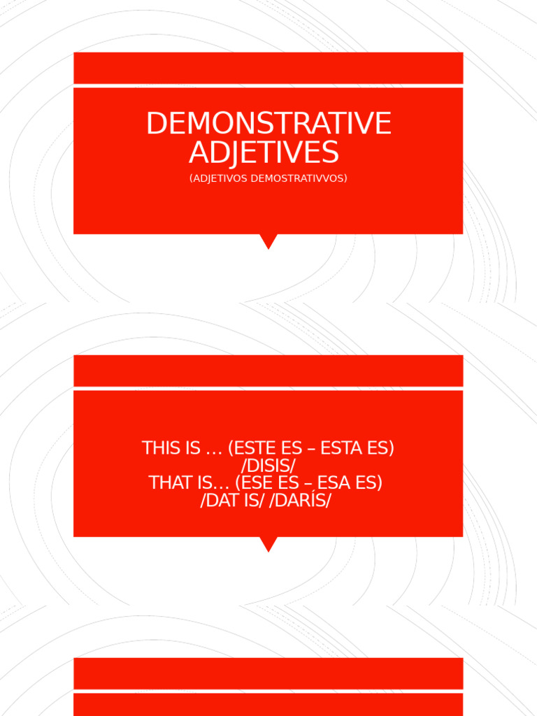 Demonstrative Adjetives | PDF