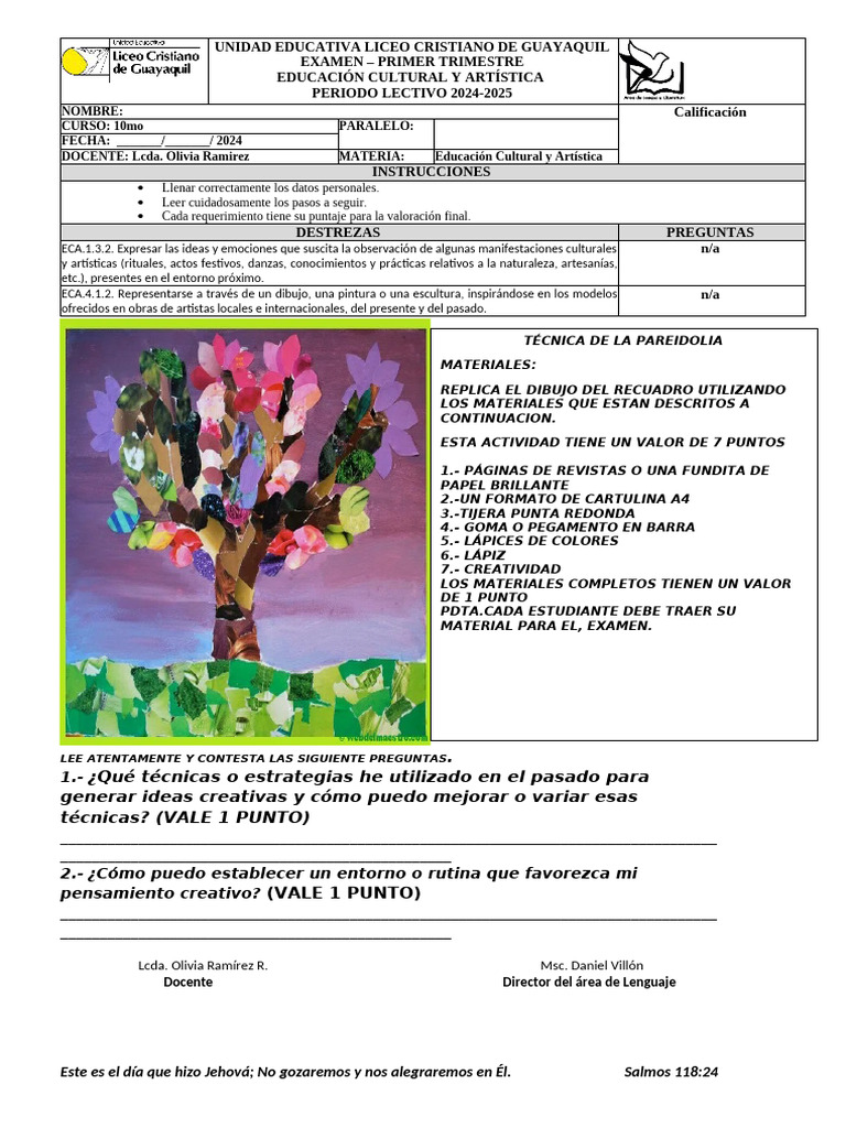 Examen de Eca 1ero | PDF