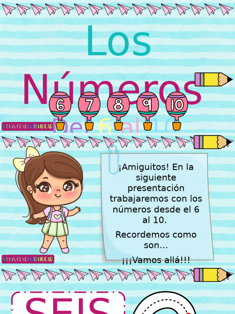 UETH - Presentación - Los Números - 6 Al 10 | PDF