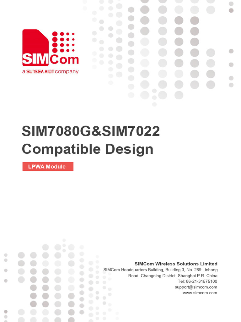 SIM7080G&SIM7022_Compatible_Design_V1.00 | PDF