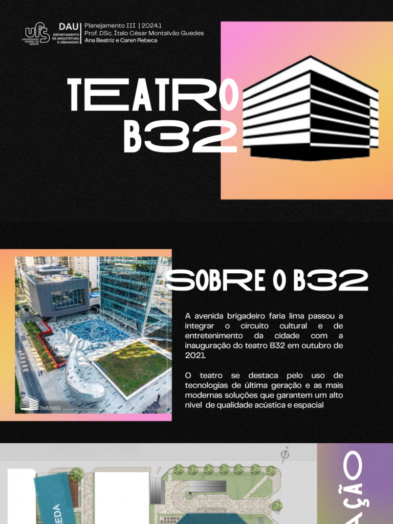 Planejamento III - Referência Projetual - Teatro B32 | PDF