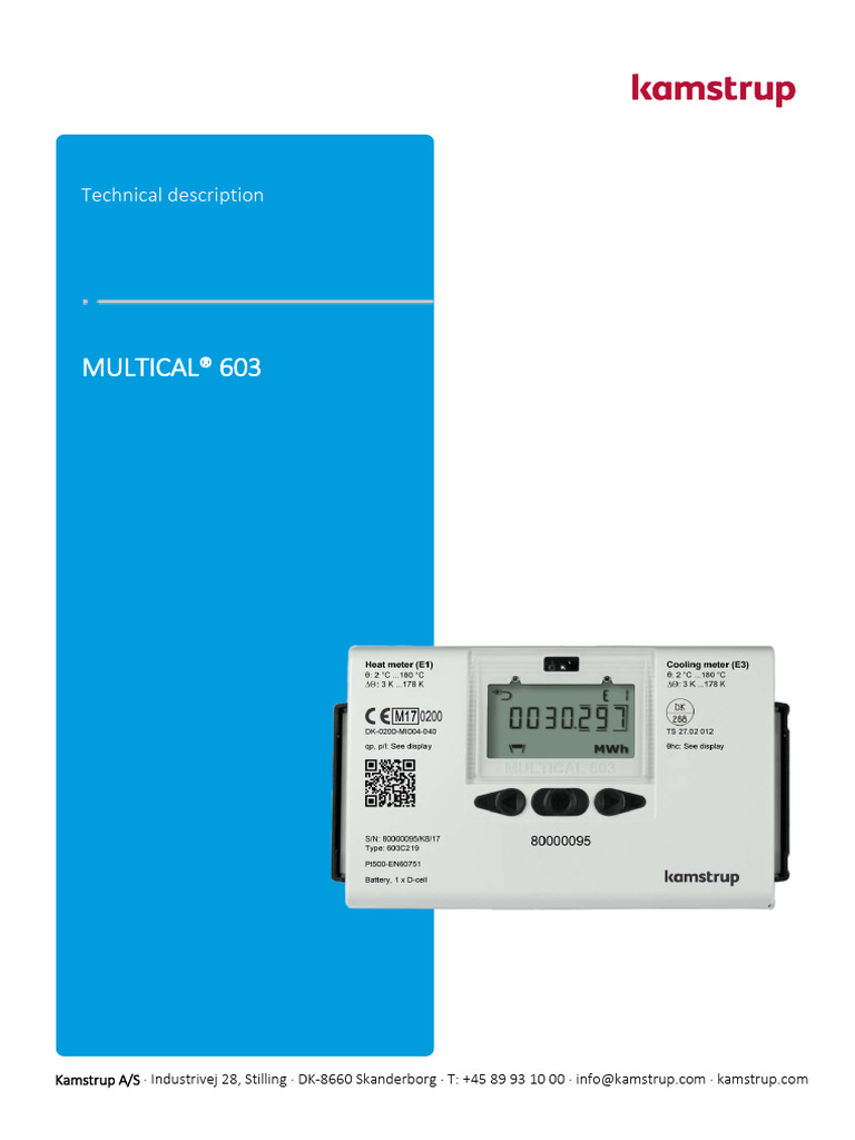 Kamstrup Multical 603 - Technical Description | PDF