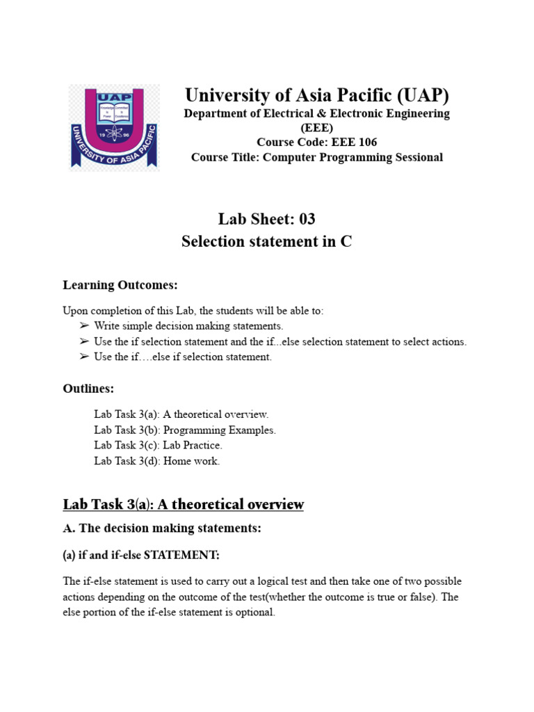 Lab Sheet-3 | PDF