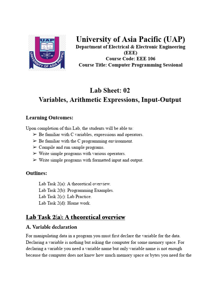 Lab Sheet-2 | PDF