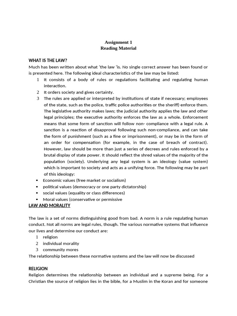 Lesson 1 Intro. To Law | PDF