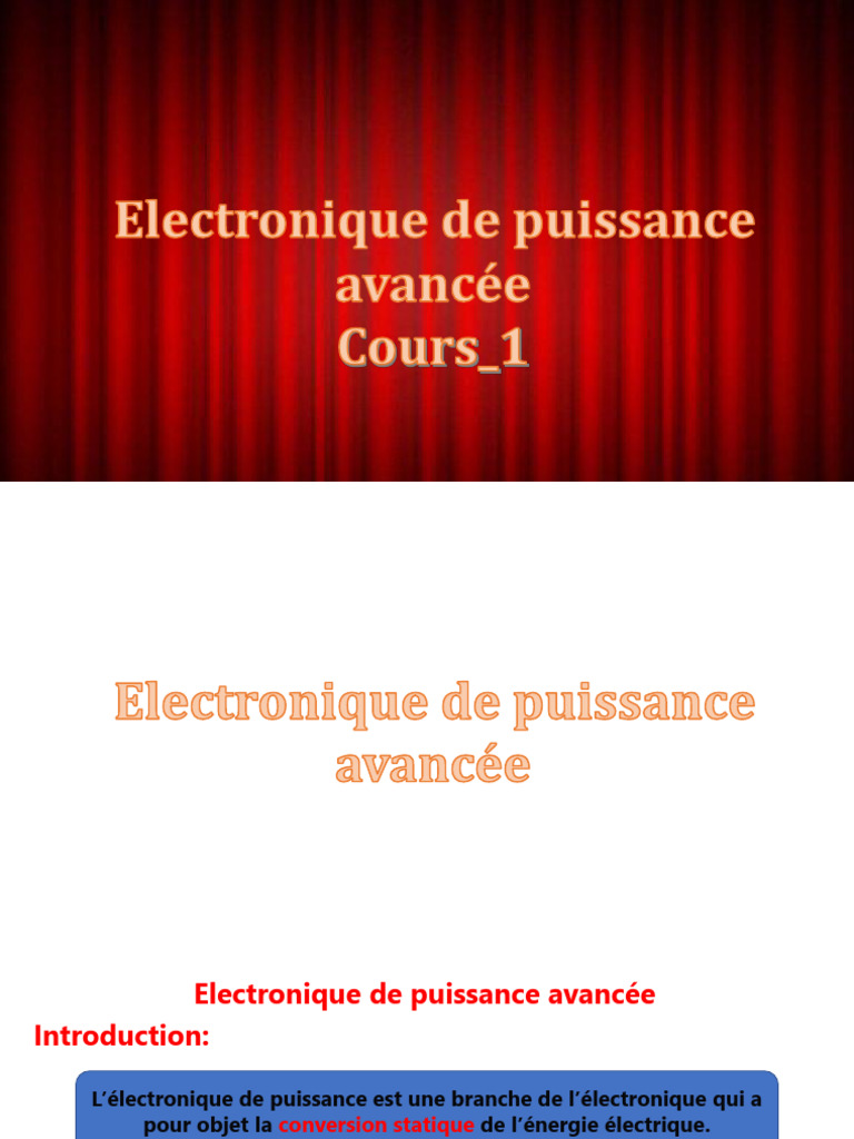 Cours Electronique de Puissance Avancee 1 | PDF