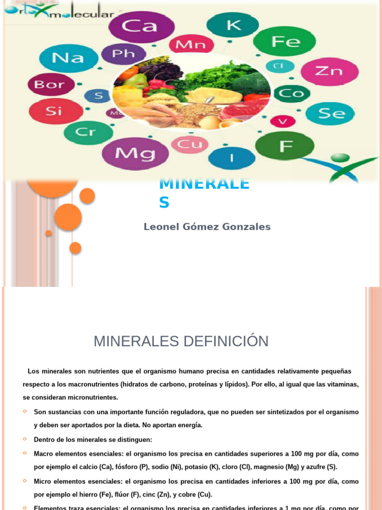 Guía Esencial de Minerales Nutricionales | PDF | Cuerpo humano | Calcio