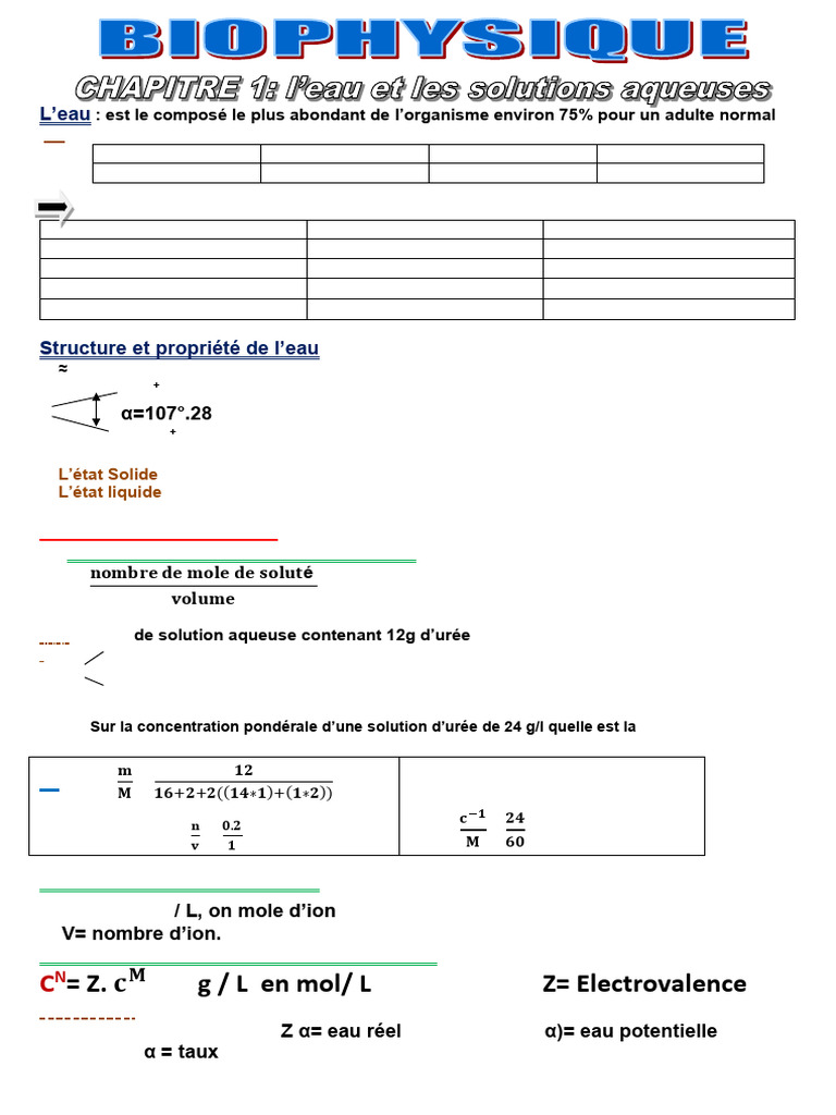 Cour Biophysique | PDF