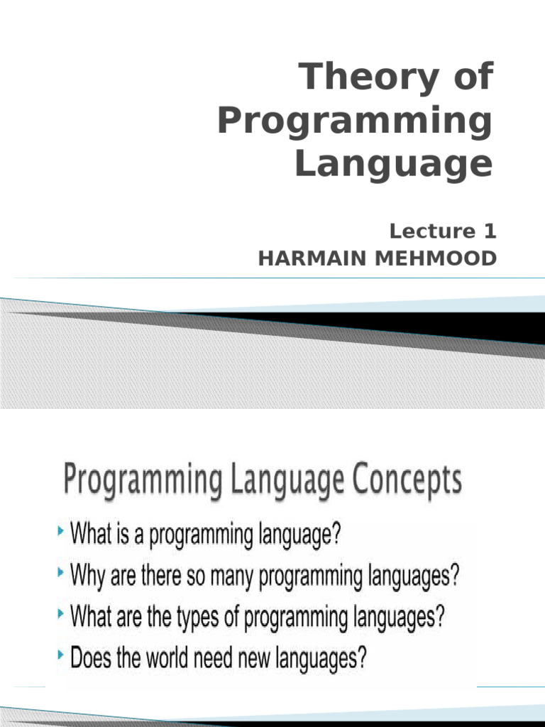 Theory of Programming Language Lec1 | PDF