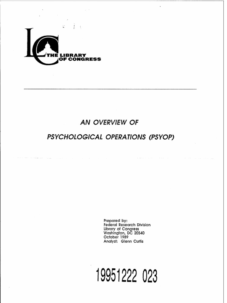 An Overview of Psychological Operations (Psyop) | PDF