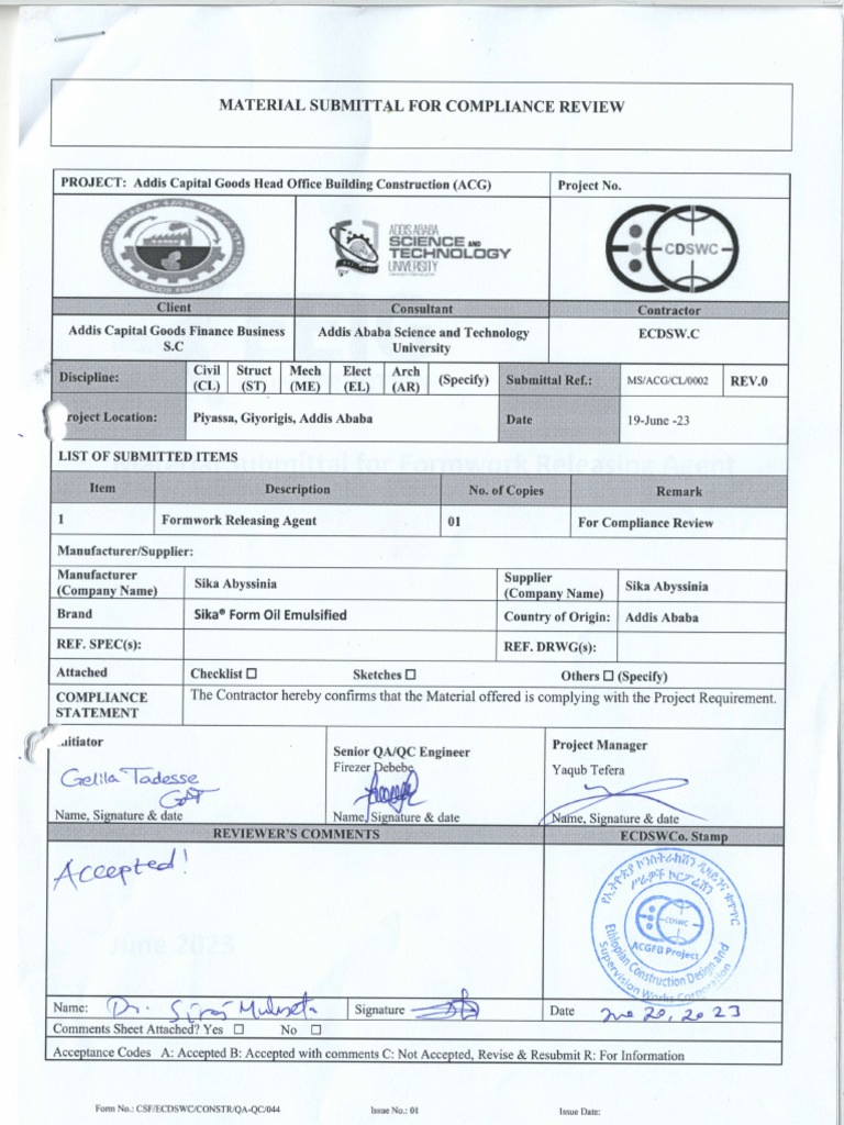 MS-ACG-CL-0002 - Formwork Release Oil | PDF