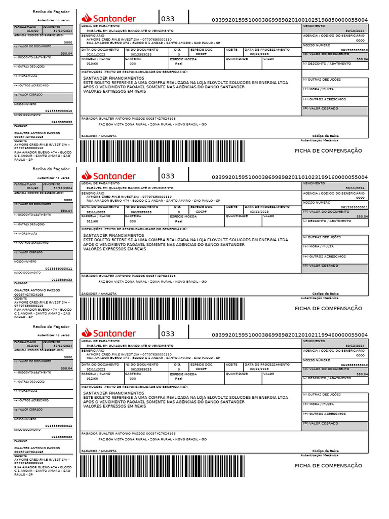 Boleto Financiamento | PDF