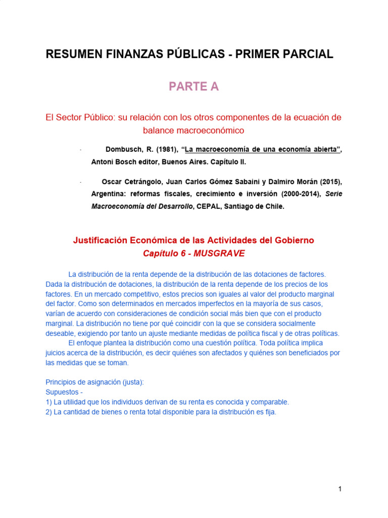 Resumen Finanzas Publicas | PDF