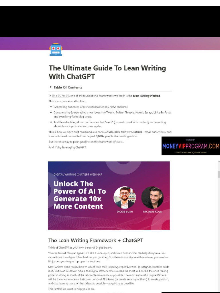 The Ultimate Guide To Lean Writing With ChatGPT | PDF