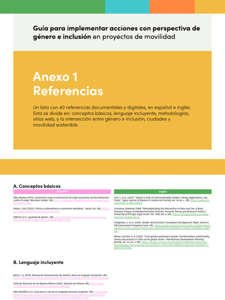 ANEXOS - Gu¡a para Implementar Acciones Con Perspectiva de G Nero e Inclusi N en Proyectos de ...