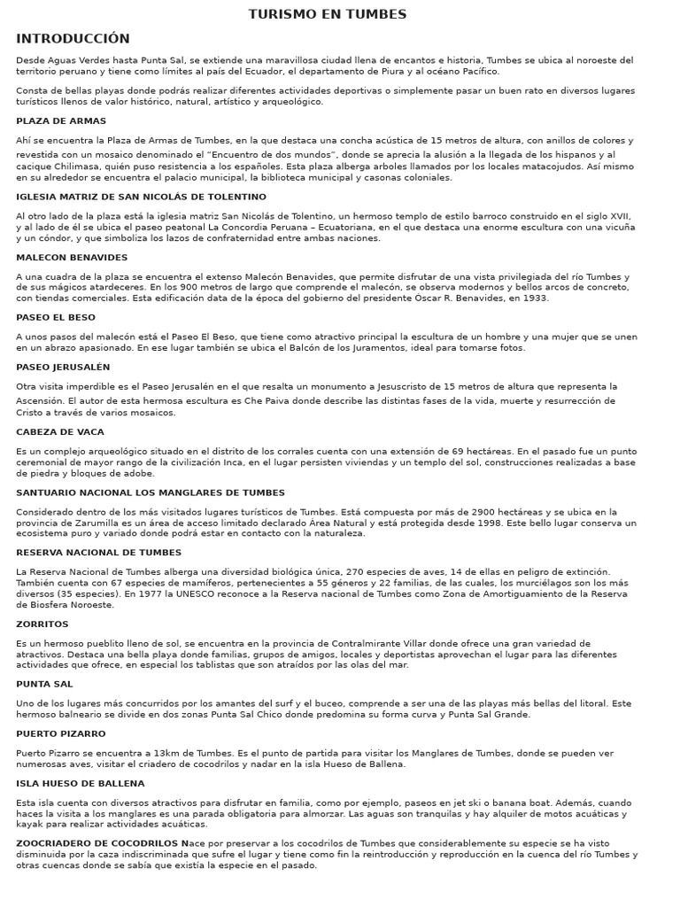 Exposición Tumbes | PDF