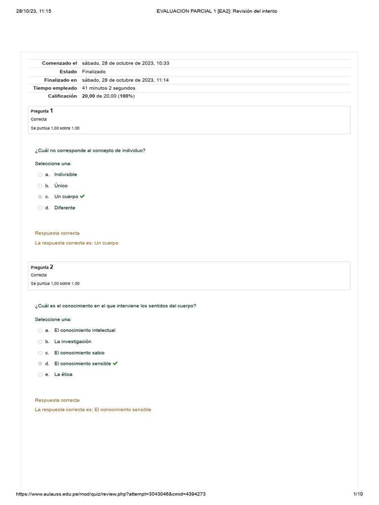 EVALUACION PARCIAL 1 (EA2) - Revisión Del Intento | PDF