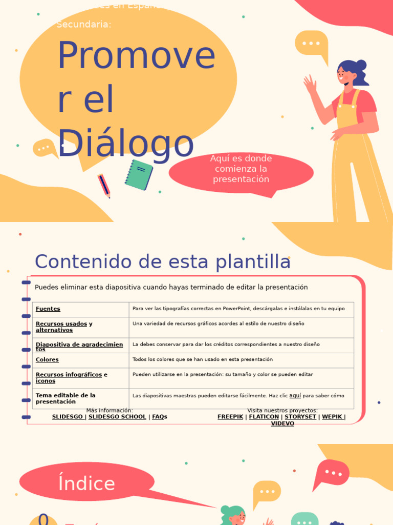 Activities in Spanish To Promote Dialogue in High School by Slidesgo | PDF
