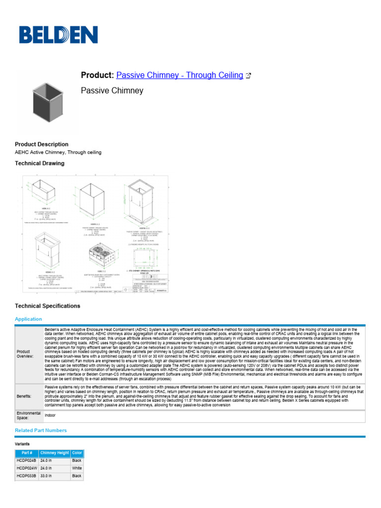 PassiveChimney-ThroughCeiling Techdata | PDF