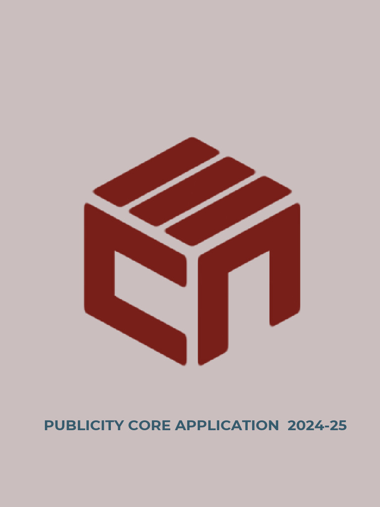 Publicity Core Application 2024-25 | PDF