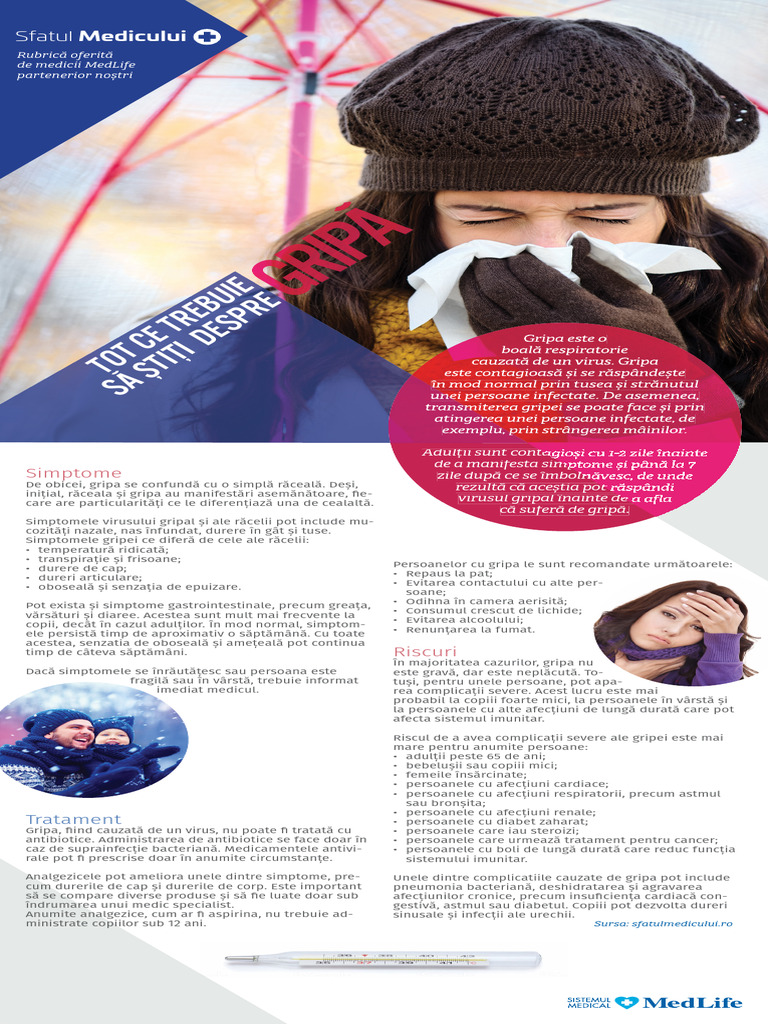 Sfatul Medicului Tot Ce Trebuie Sa Stii Despre Gripa | PDF