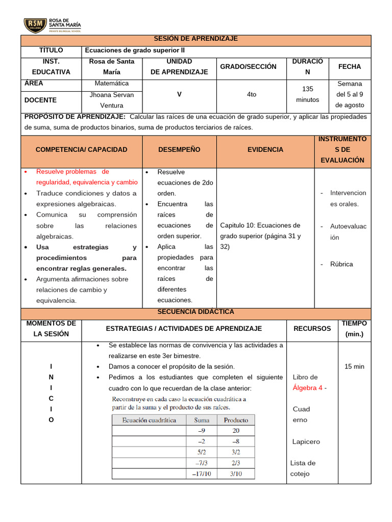 Algetra 4to Semana 2 | PDF