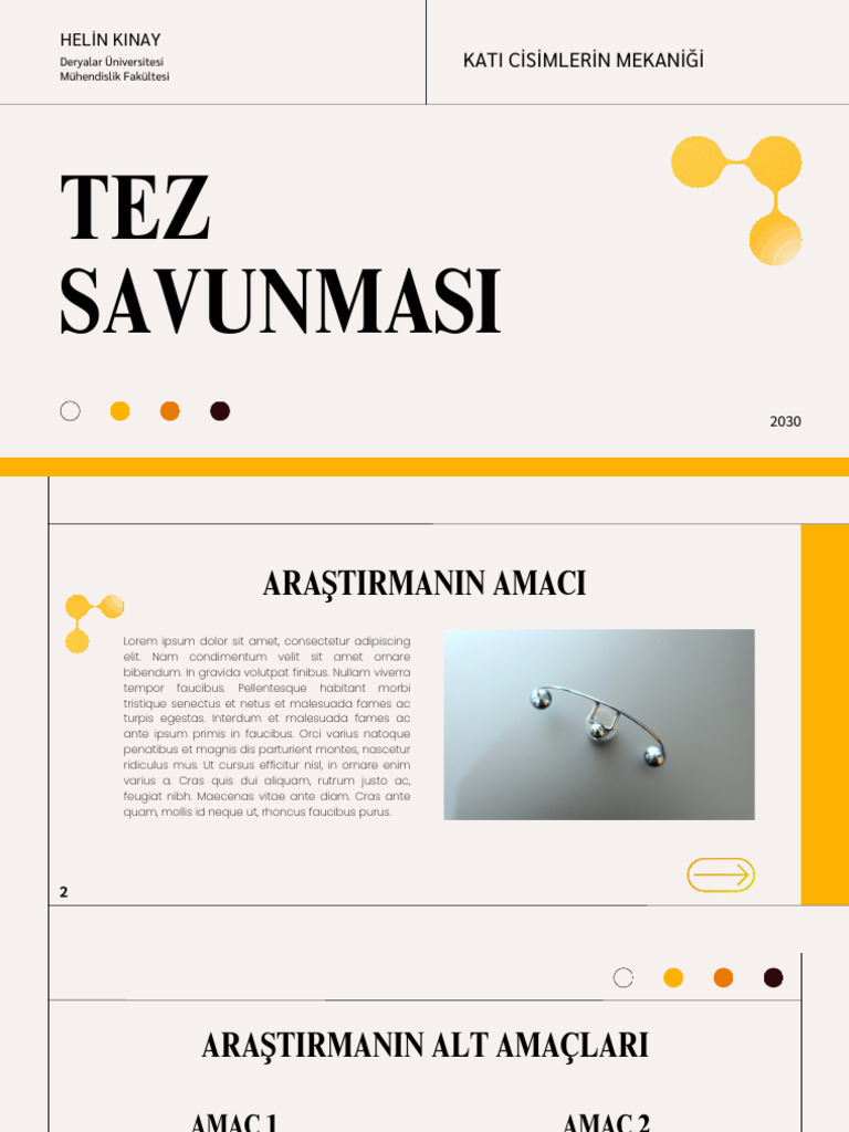 Bej ve Sarı Modern Tez Savunması Sunumu | PDF