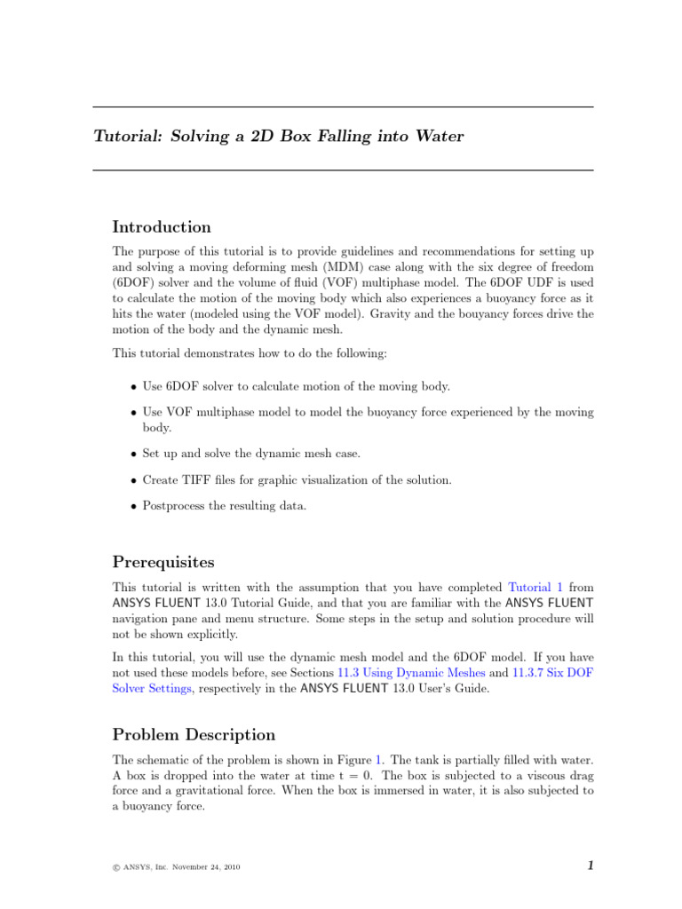 Tutorial Solving A 2D Box Falling Into W | PDF