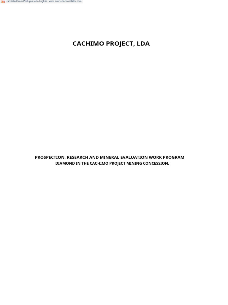 Cachimo Project Lda | PDF