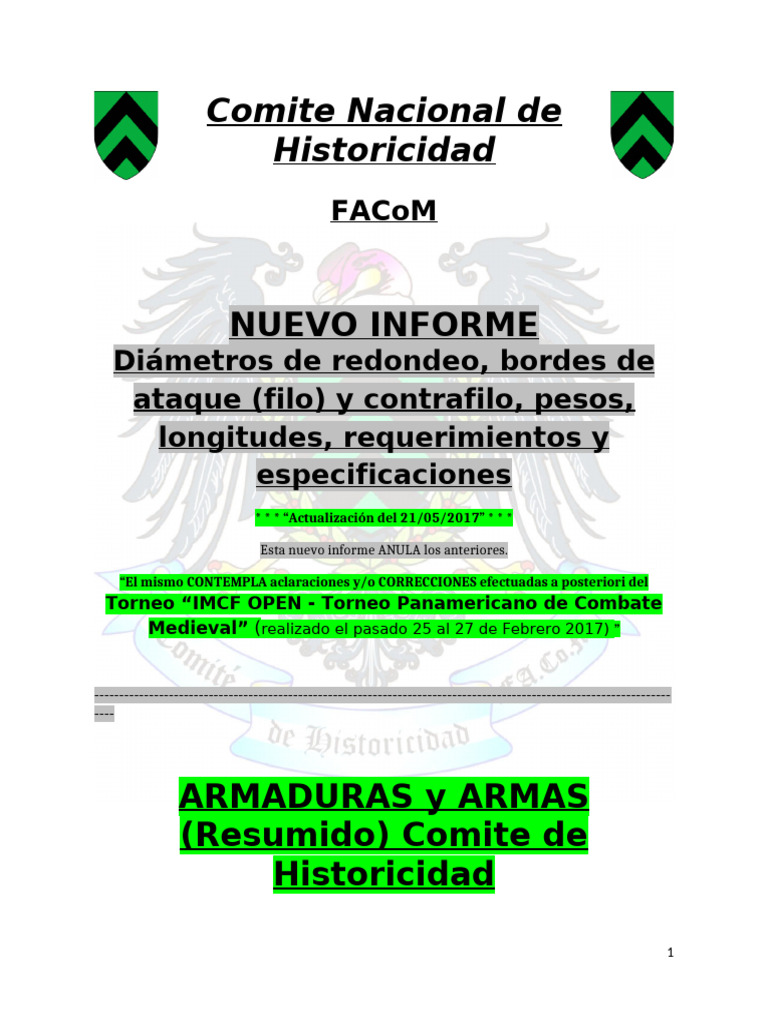 IMCF-ARMADURAS y ARMAS-Comite de Historicidad-Rules and Regulations v ...