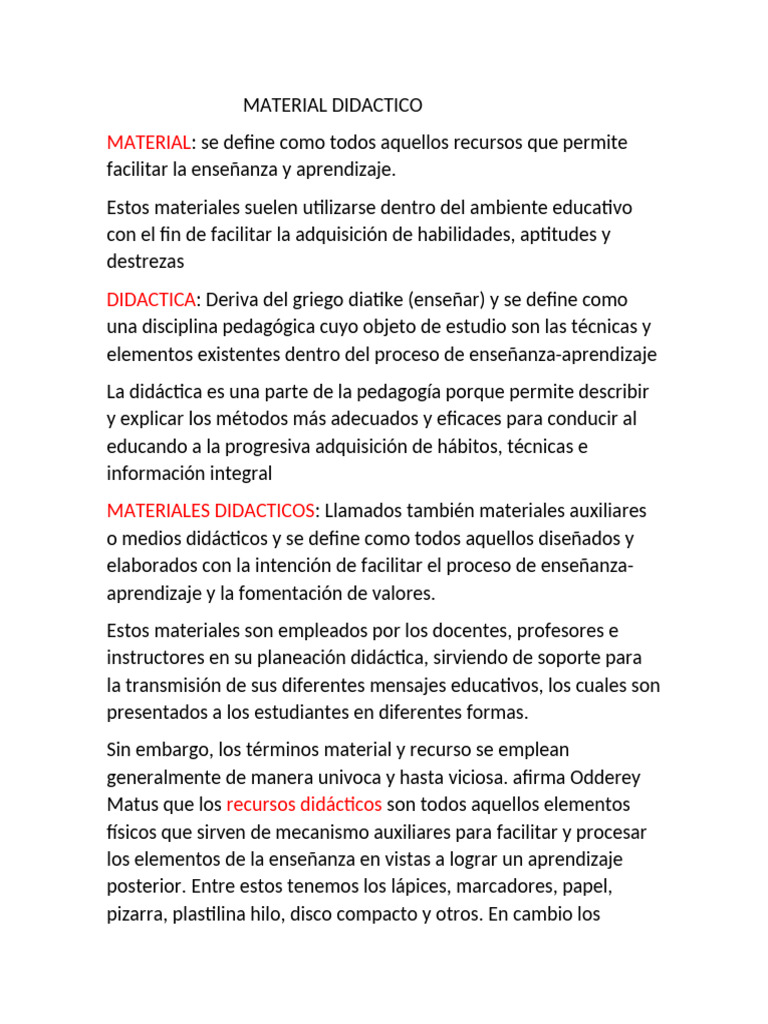 Trabajo Material Didactico | PDF